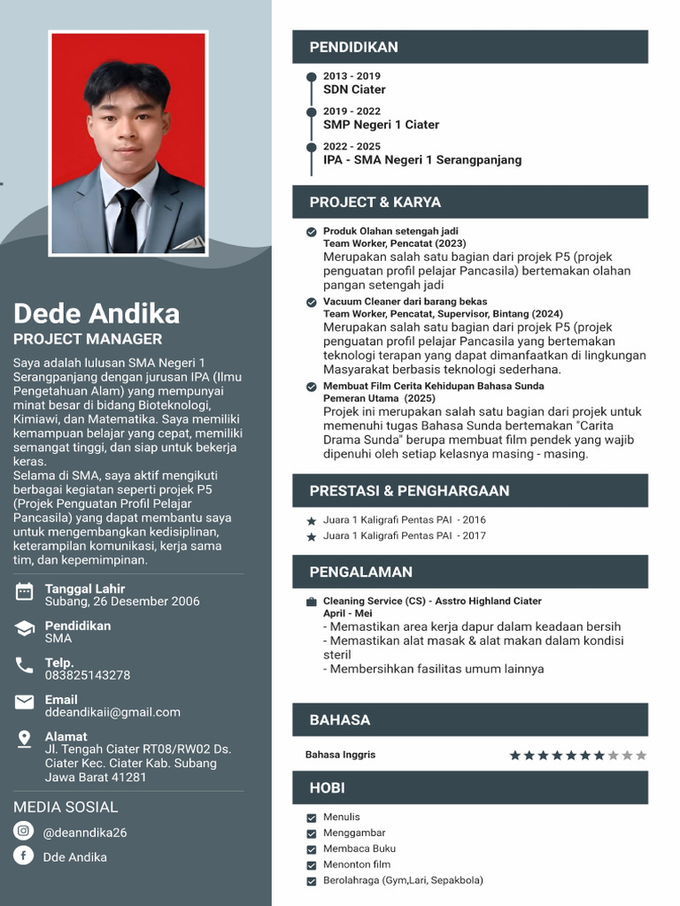Cv. Dede Andika | PDF