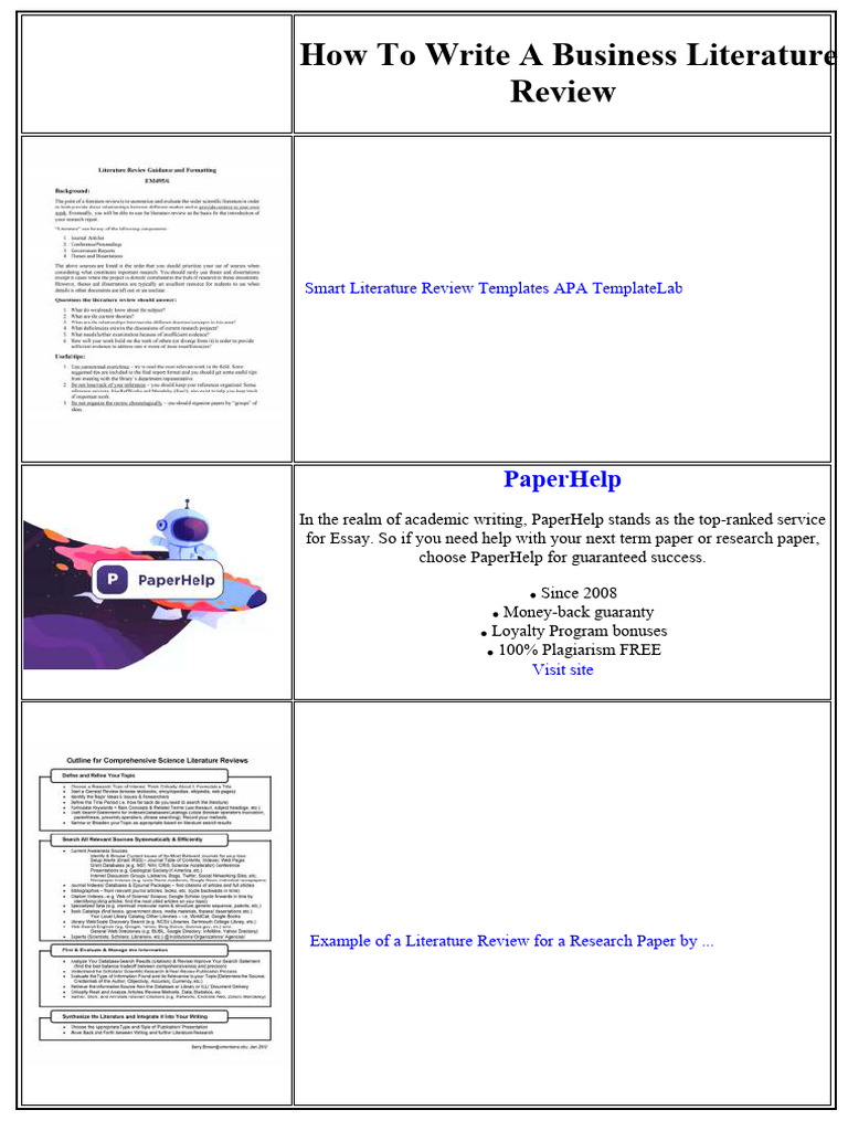 How to Write a Business Literature Review | PDF | Essays | Thesis