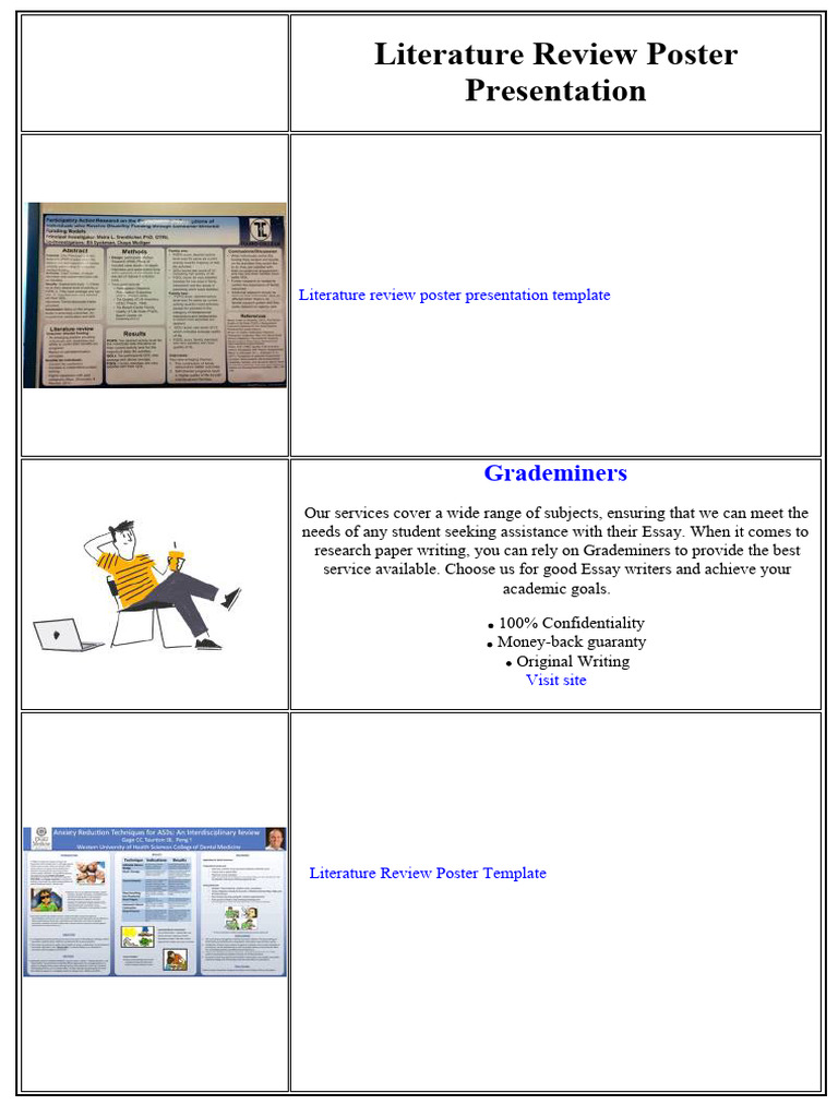Literature Review Poster Presentation | PDF | Essays | Microsoft Power Point