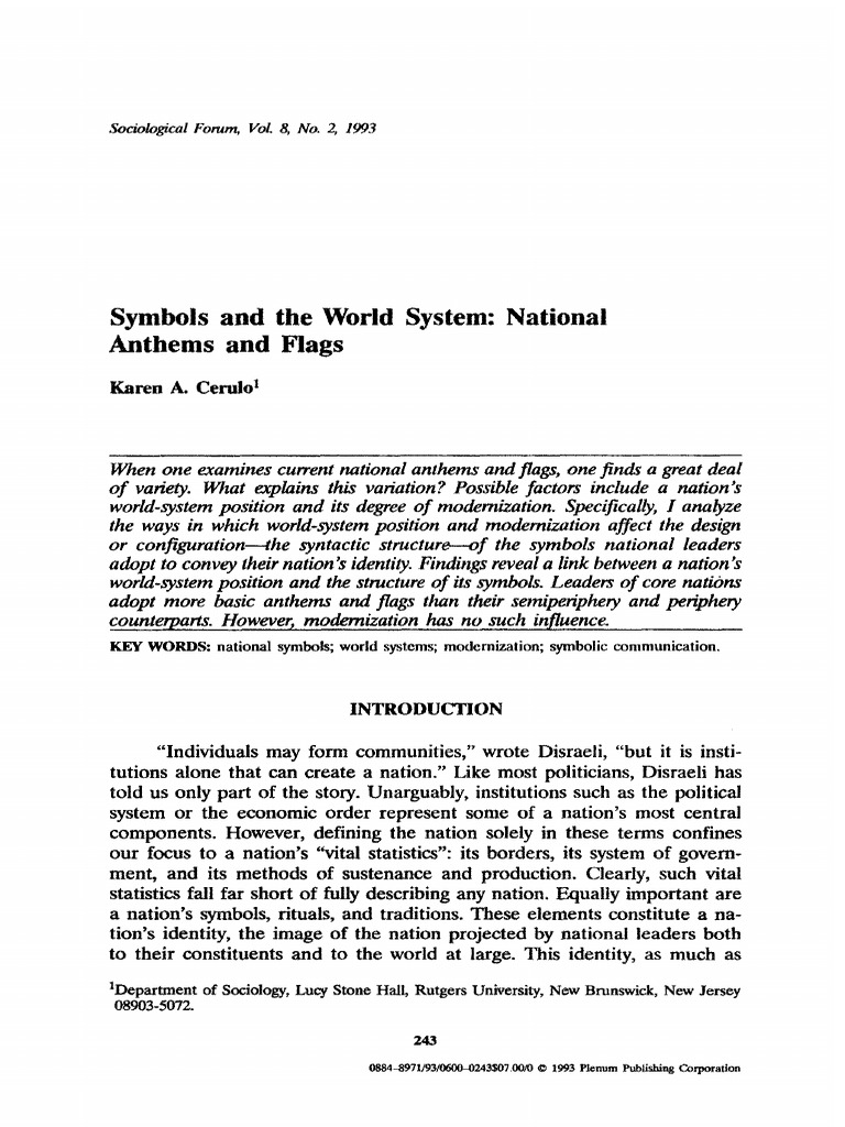 National Symbols and World Systems Analysis | PDF | World Systems ...