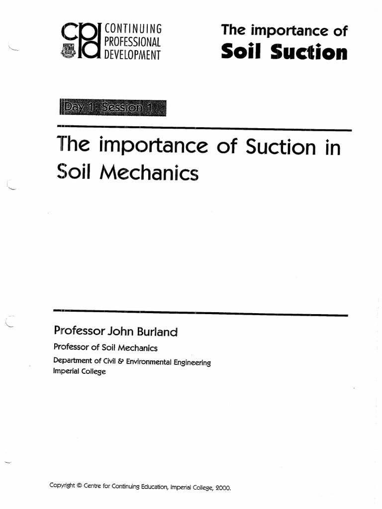 The Importance of Suction in Soil | PDF