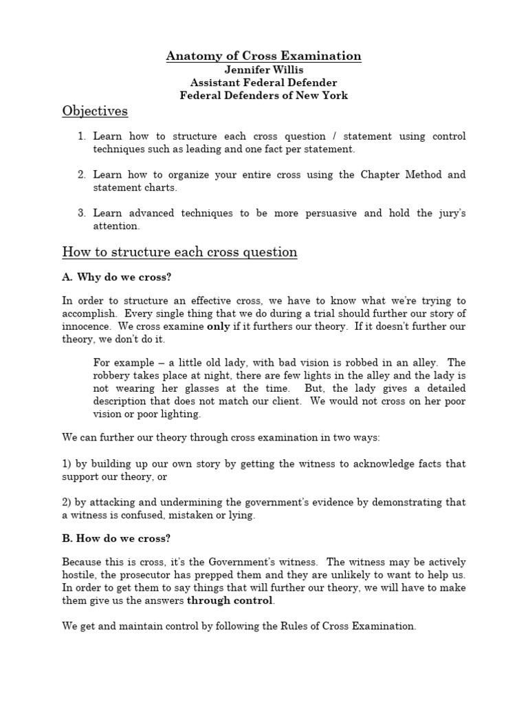 Mastering Cross Examination Techniques | PDF | Witness | Question