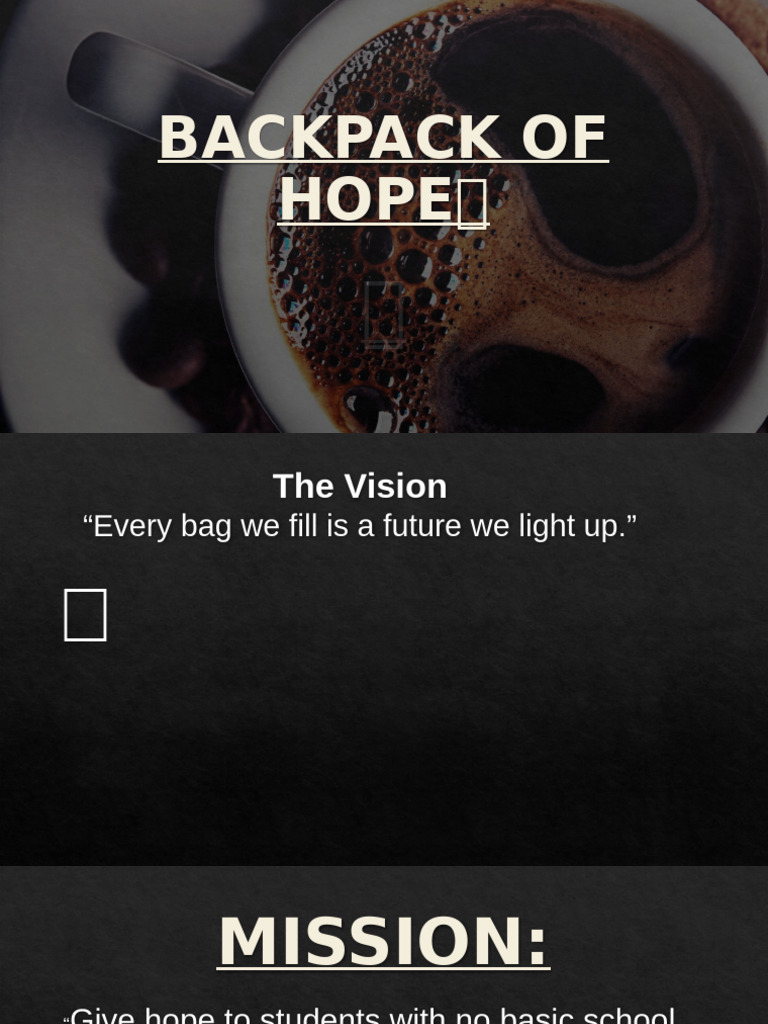 Backpacks for Hope Initiative | PDF