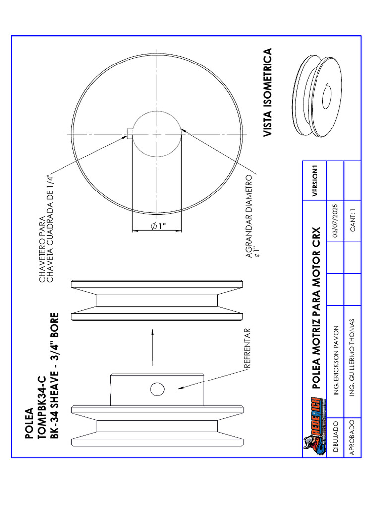 Polea Motriz para Motor CRX | PDF