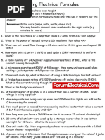 Class10 Electricity FormulaSheet Final | PDF