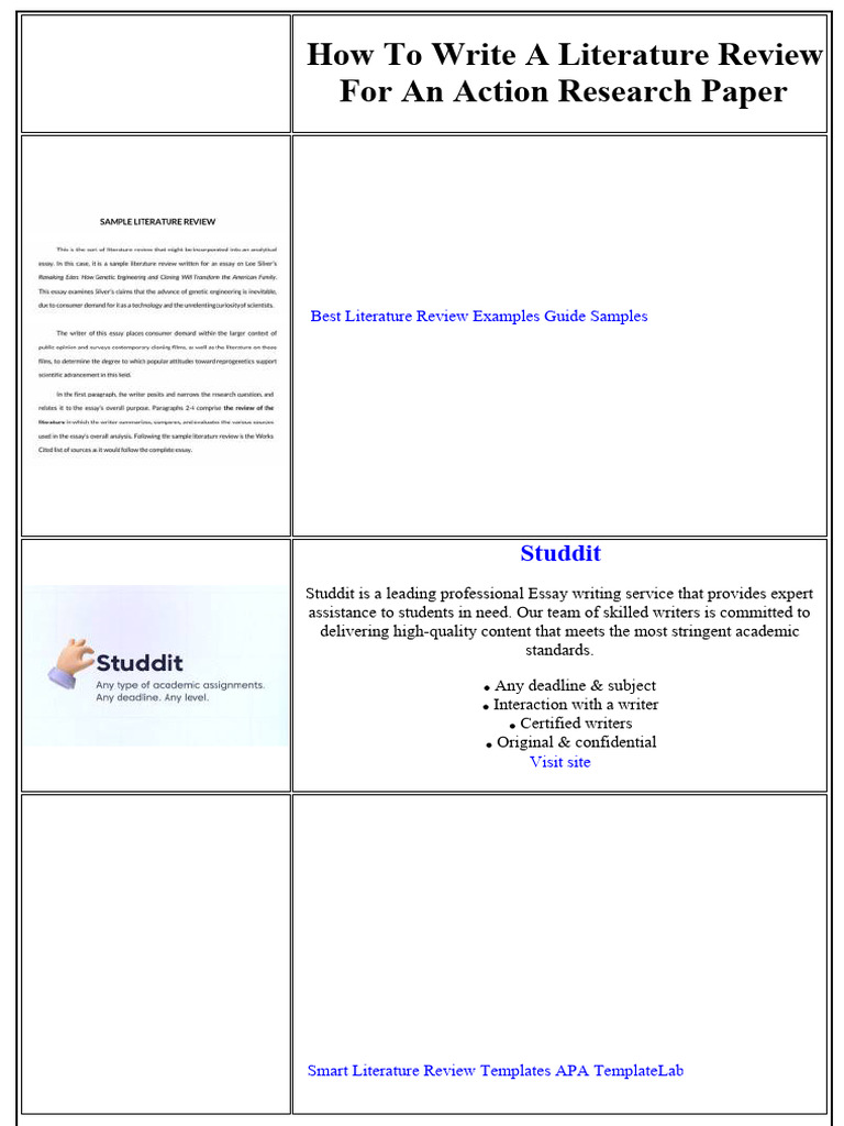 How to Write a Literature Review for an Action Research Paper | PDF | Essays | Literature Review