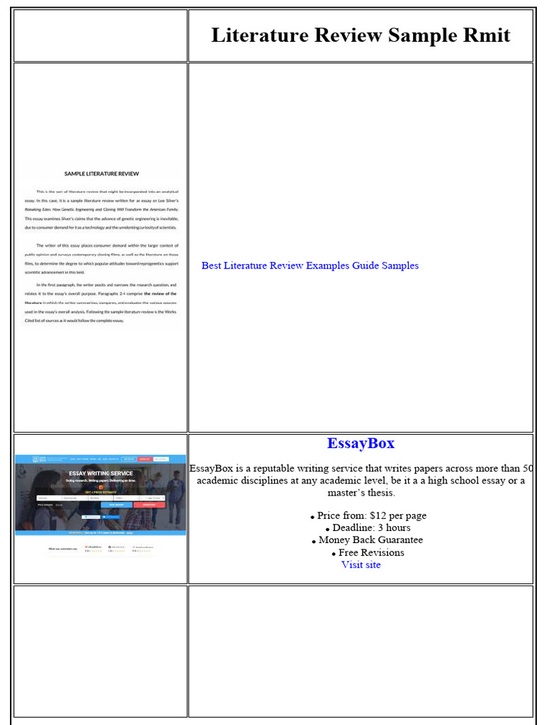 Literature Review Sample Rmit | PDF | Essays | Citation