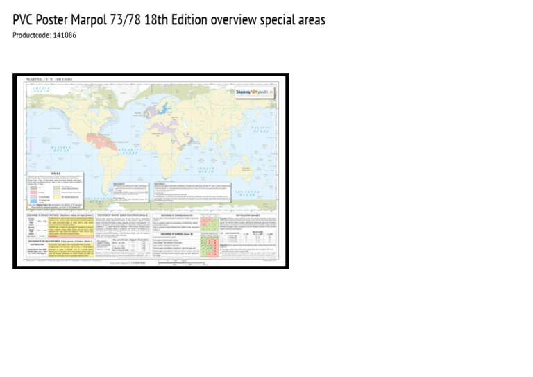 Traconed 141086 PVC Poster Marpol 73-78-18th Edition Overview Special Areas | PDF