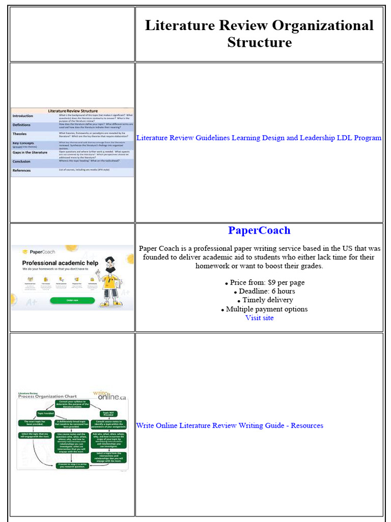 Literature Review Organizational Structure | PDF | Essays | Literature ...