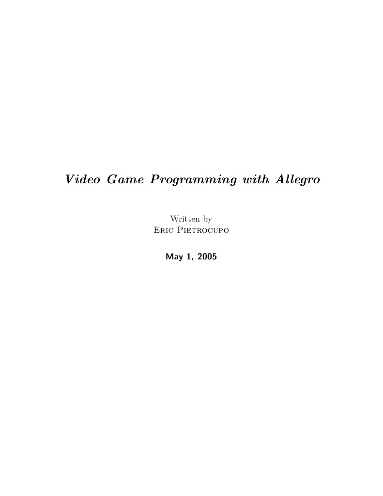 Allegro Game Programing Tutorial Pdf Operating System Computer