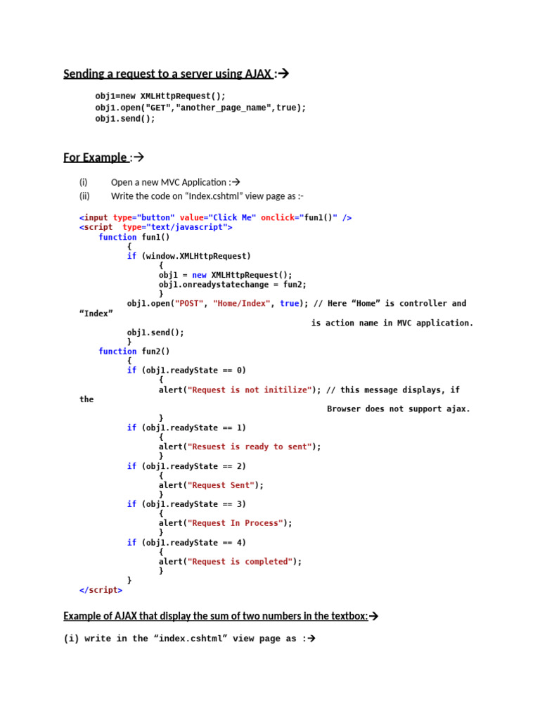 Sending A Request To A Server Using AJAX | PDF | Ajax (Programming ...