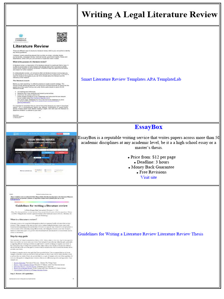 Writing A Legal Literature Review | PDF | Thesis | Essays