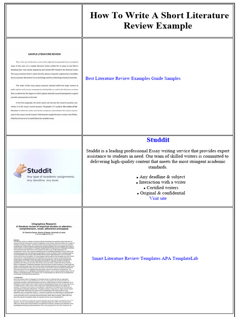 How To Write A Short Literature Review Example | PDF | Thesis | Essays