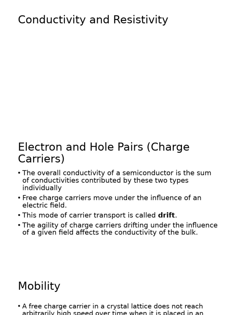 Conductivity and Resistivity | PDF | Electrical Resistivity And Conductivity | Applied And ...
