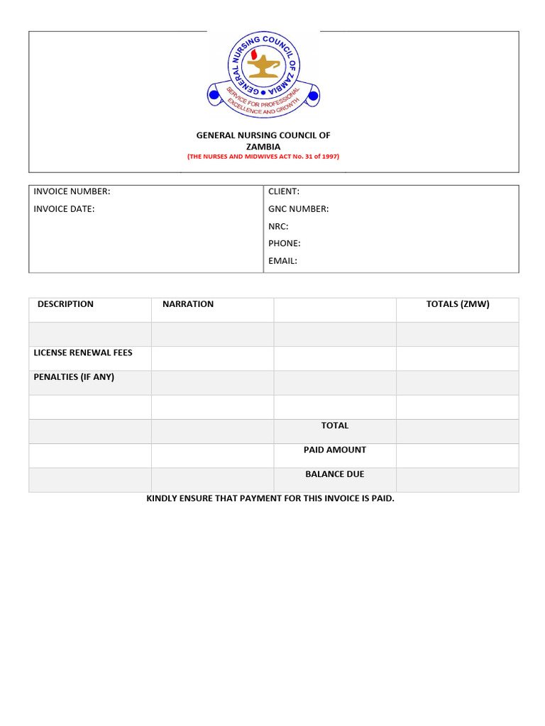 GNC License Renewal Invoice 2023 | PDF