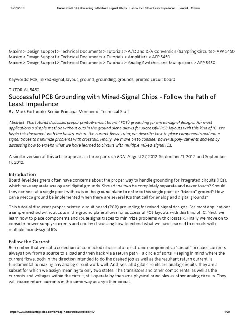 Successful PCB Grounding With Mixed-Signal Chips - Follow The Path of ...
