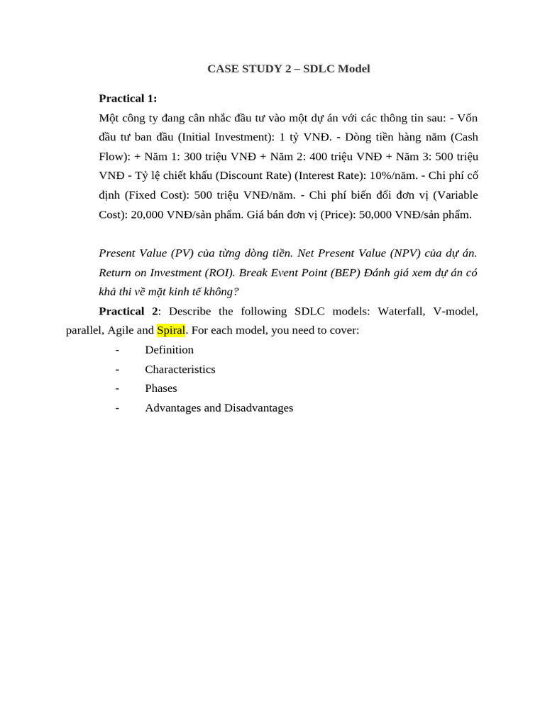 Case Study 2 - SDLC Models | PDF