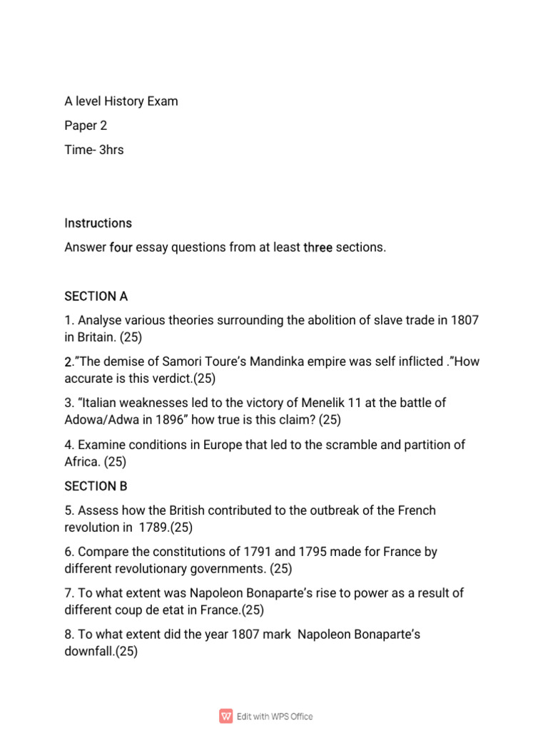 Chemhondoro High School Mid Year History Paper | PDF | Chess Openings ...