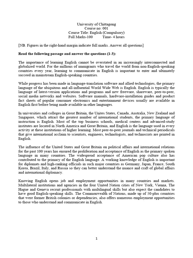 Course Title English 001 | PDF | English Language | Linguistics
