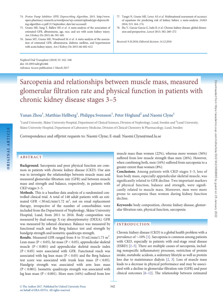Sarcopenia and Relationships Between Muscle Mass, Measured | PDF ...