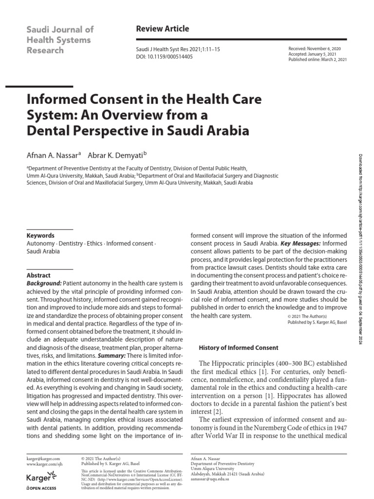 Informed Consent Health Care System Overview Dental | PDF | Informed ...