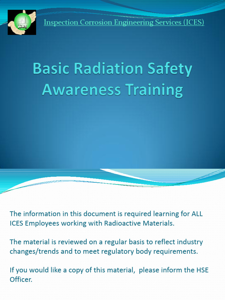 Radiation Safety Training for ICES Employees | PDF | Radioactive Decay ...