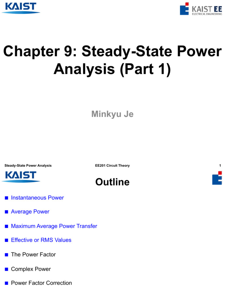 EE201 Ch9 Steady-State Power Analysis (Part 1) - Lecture | PDF | Root ...