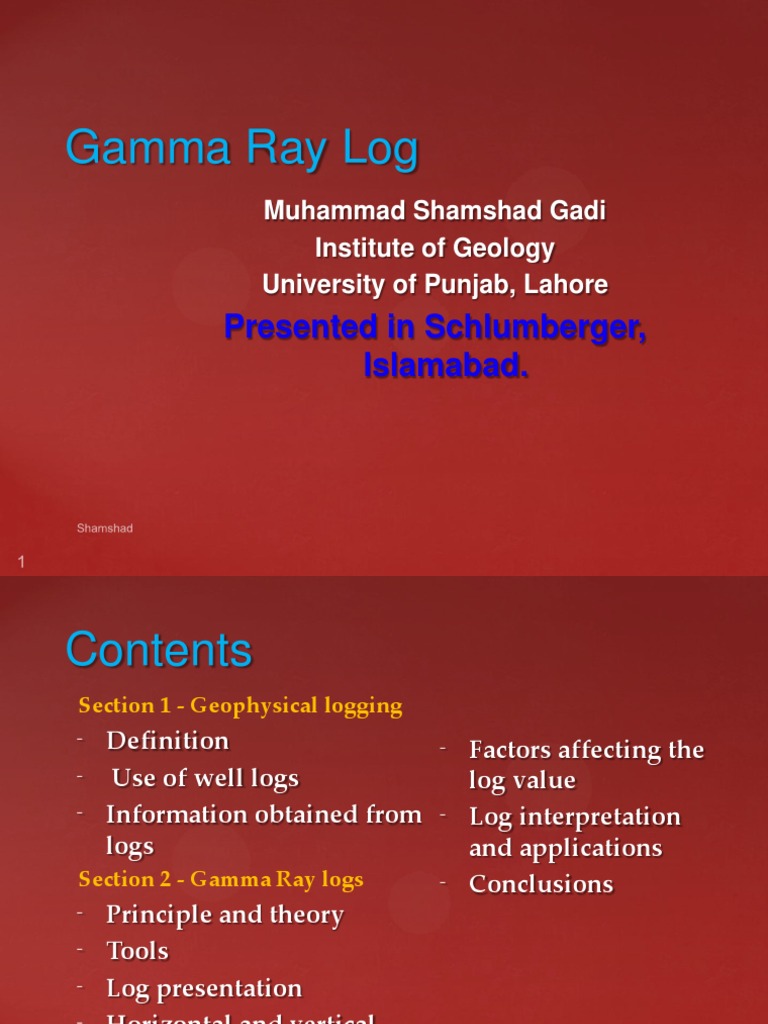 Gamma Ray Log Analysis and Applications | PDF | Materials | Chemical ...