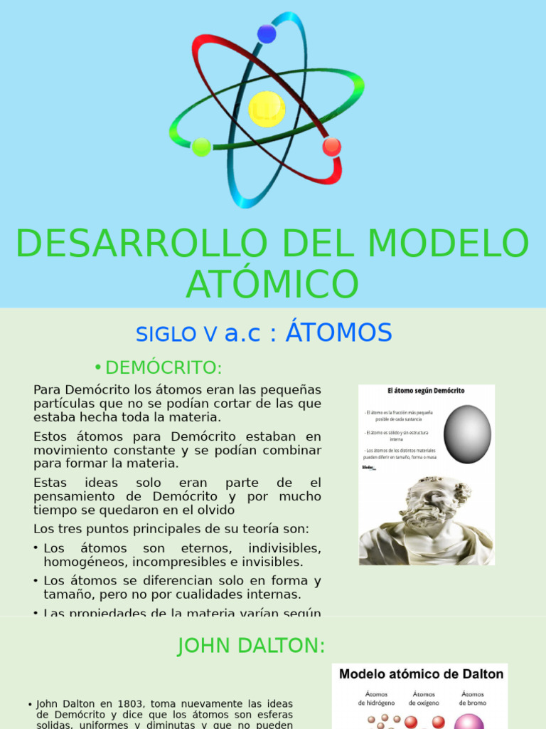Desarrollo Del Modelo Atómico | PDF | Neutrón | Protón