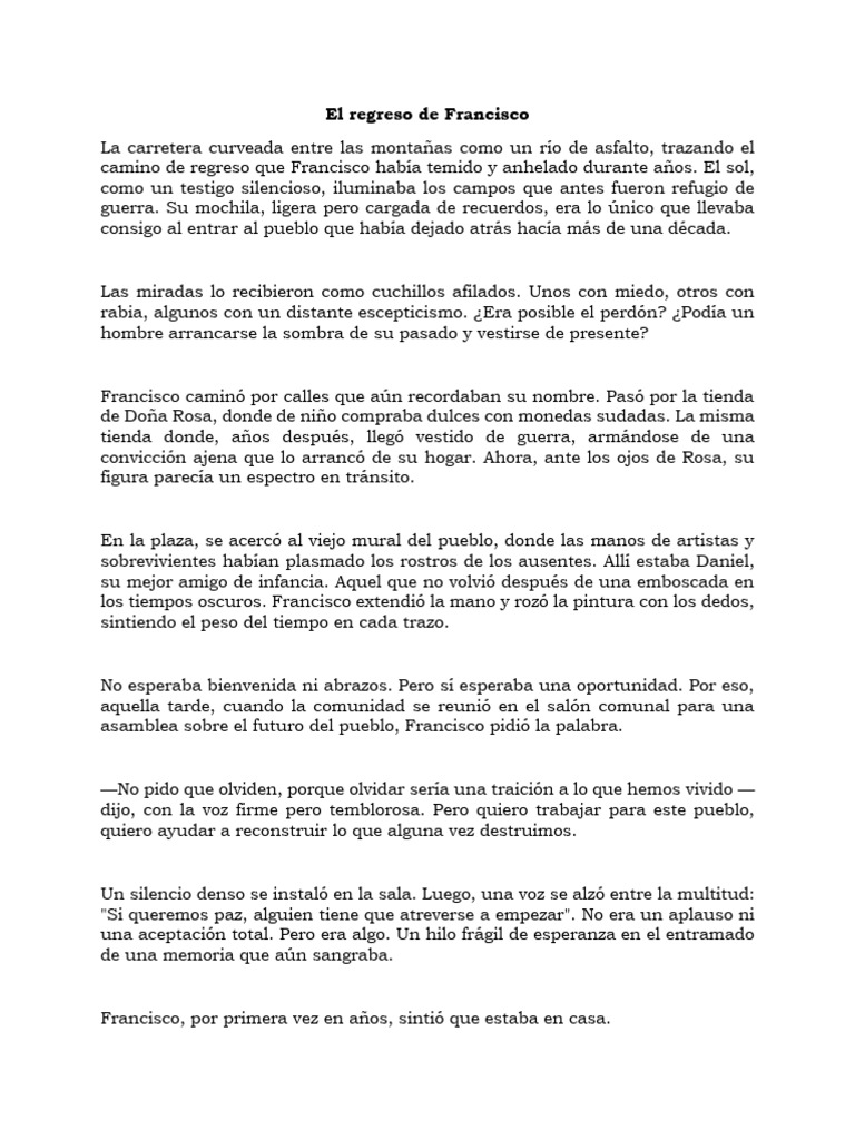 El Regreso de Francisco, La Reconstruccion de Paz | PDF