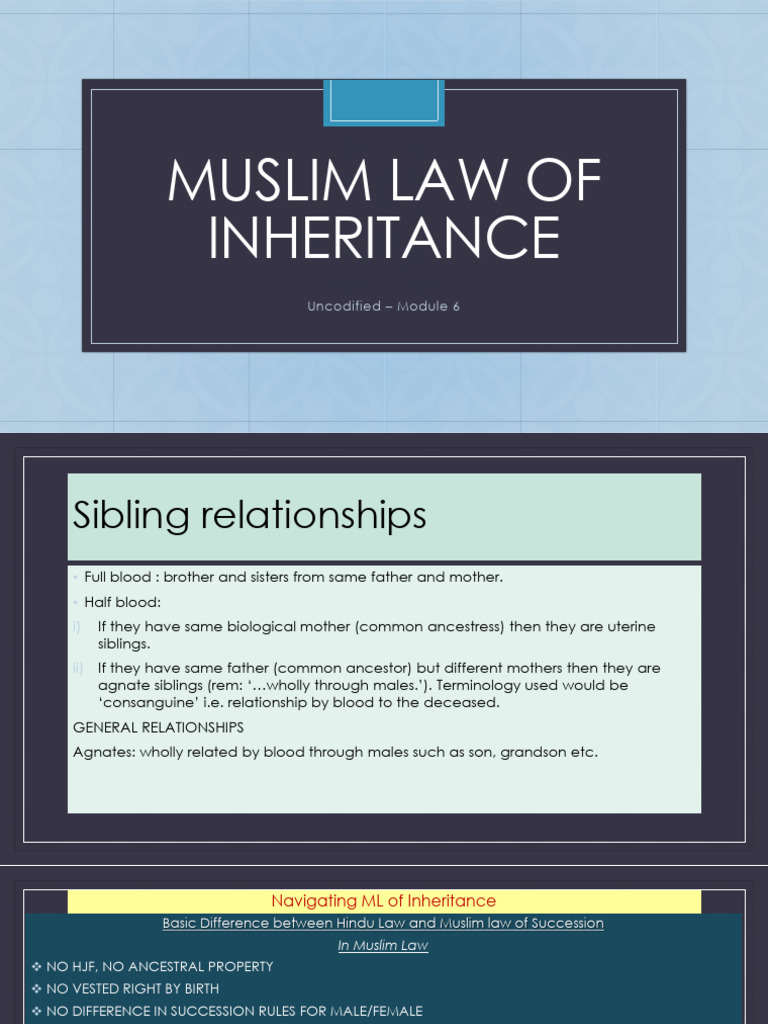 Muslim Law of Inheritance | PDF | Inheritance | Property