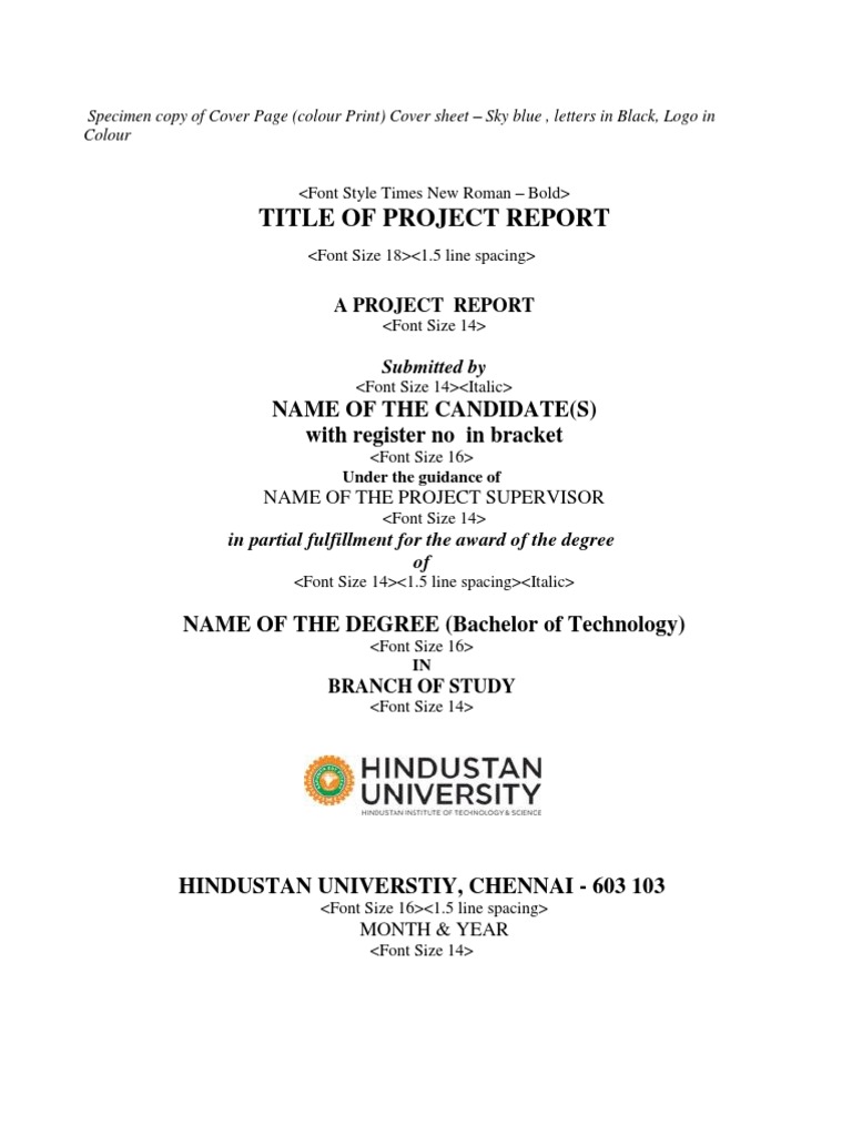 Project Report Format (UG) | PDF | Ellipsis