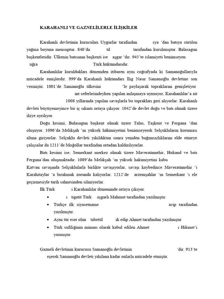 Karahanli Ve Gaznelilerle İlişkiler | PDF