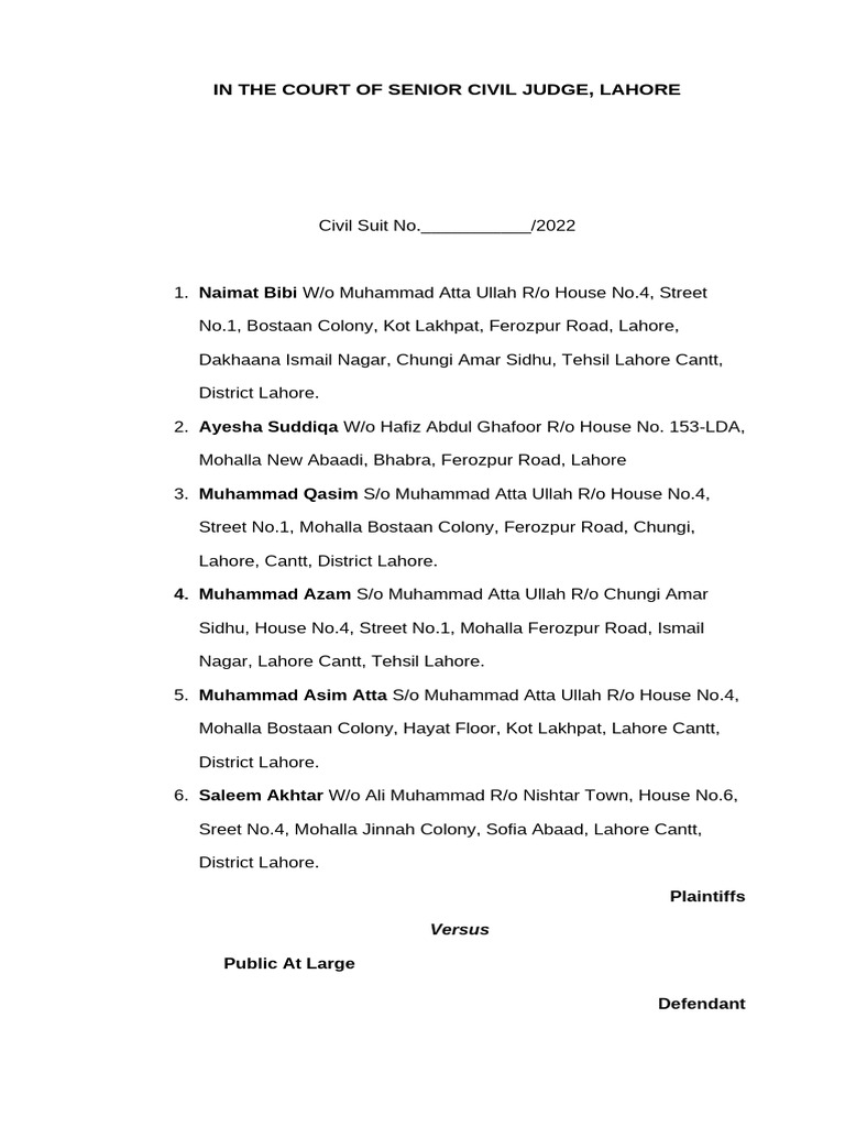 Naimat Bibi Legal Heir Declaration | PDF | Common Law | Justice