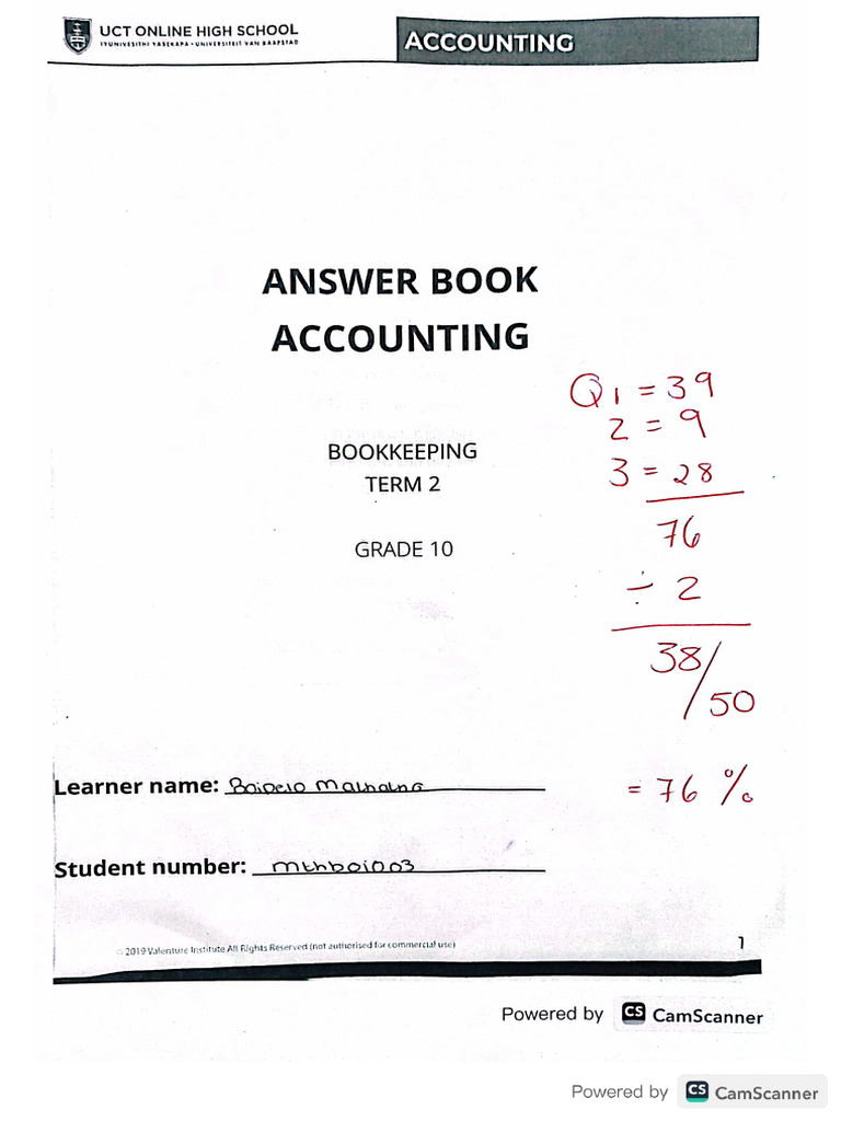 Grade 10 Accounting SBA | PDF