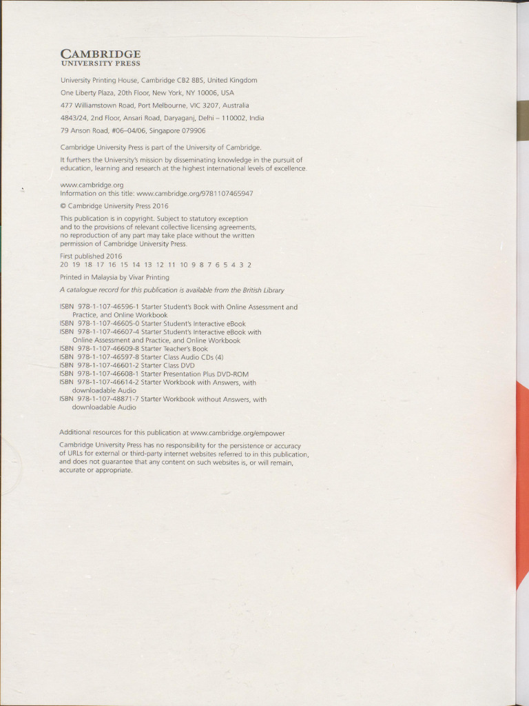 Cambridge English Empower Elementary A1 Students Book | PDF