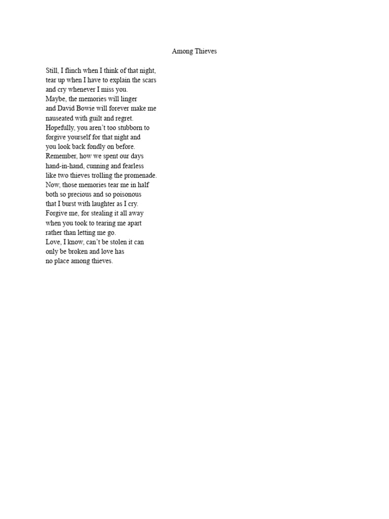 Among Thieves - Poem Rough Draft | PDF