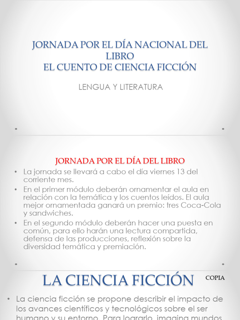 Cuento de Ciencia Ficción: Actividades | PDF | Ciencia ficción | Cuentos