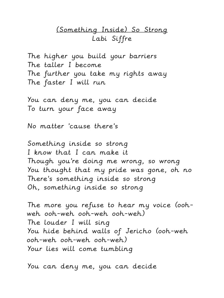 Meaning of "Something Inside So Strong" | PDF