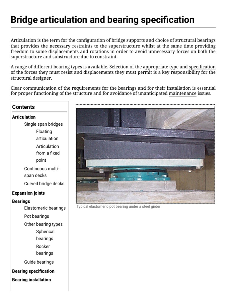Bridge Articulation and Bearing Guide | PDF | Bearing (Mechanical ...