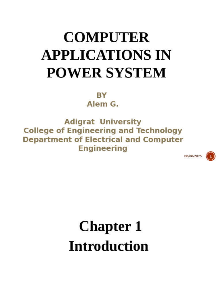 Computer Applications in Power Systems | PDF | Steady State | Electric ...