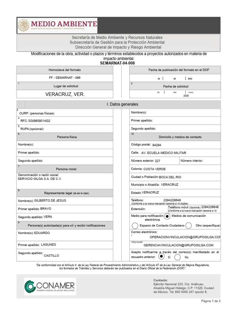 Ff-Semarnat-086 Semarnat-04-008 | PDF