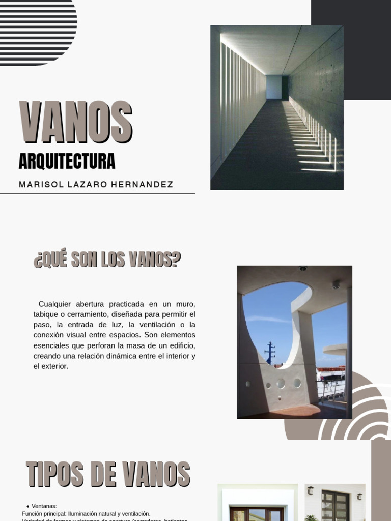 Tipos y Funciones de Vanos en Arquitectura | PDF | Ventana | Diseño ...