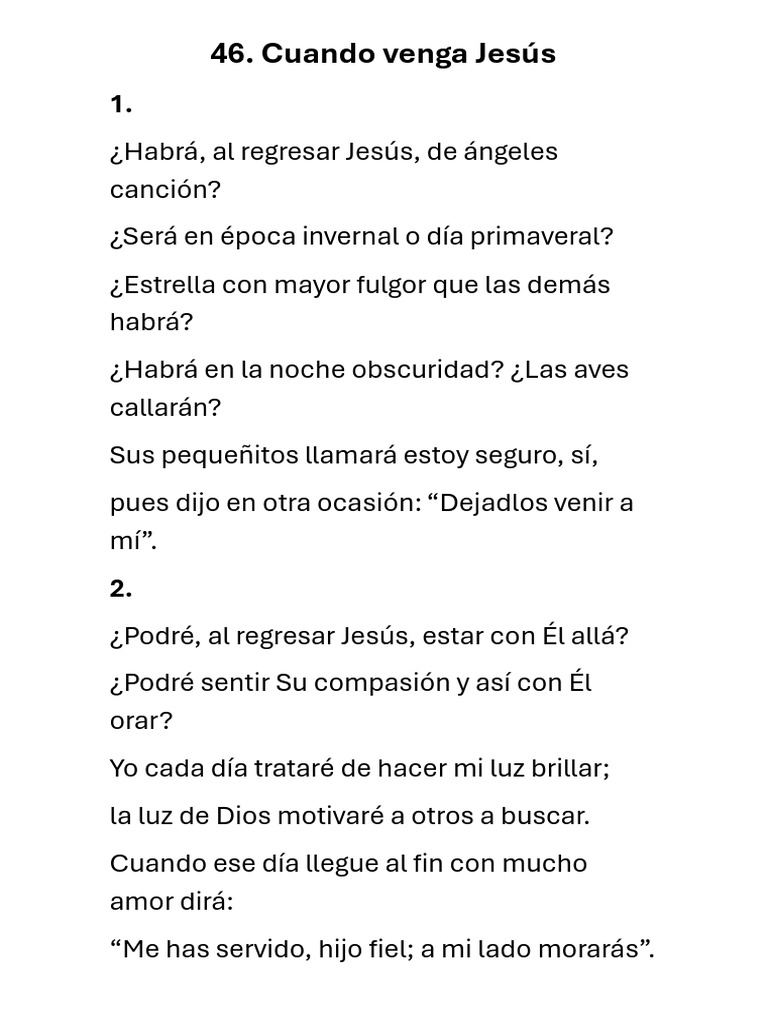 Himno Cuando Vuelva Jesus | PDF