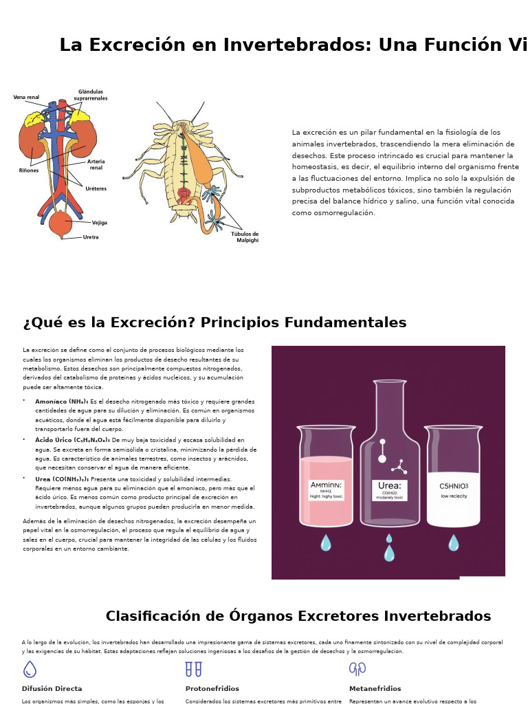 Excreción y Osmorregulación en Invertebrados | PDF | Excreción | Biología