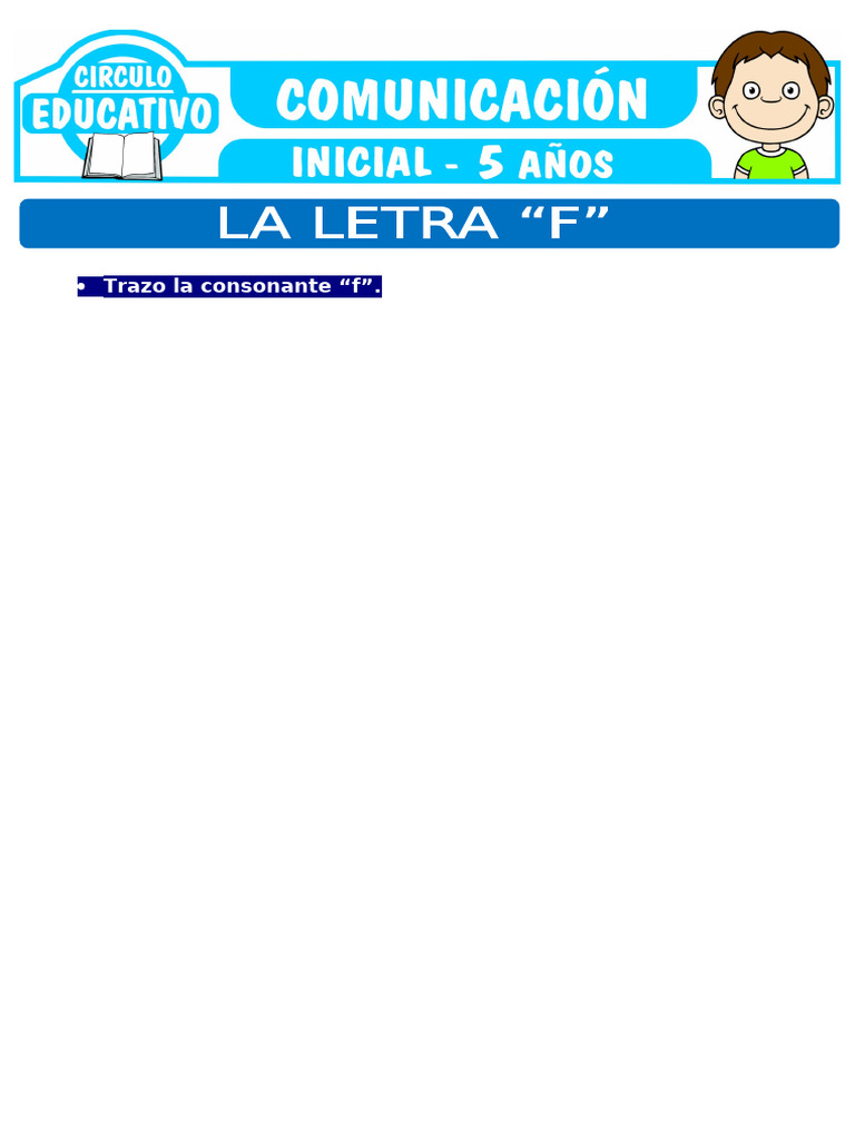 La Consonante F Para Ninos De Cinco Anos Pdf