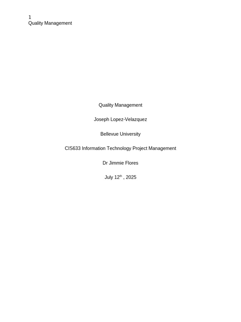 CIS 633 Week 6.2 Assignment | PDF | Information Technology | Systems Engineering