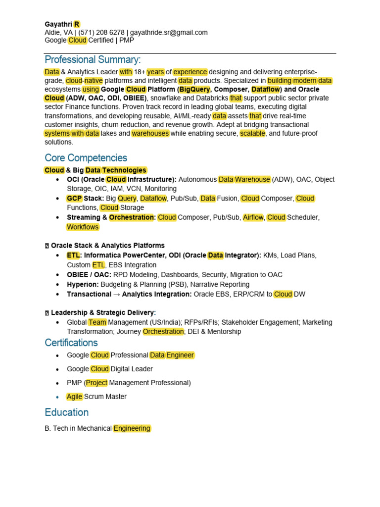 Dice Profile Gayathride R Highlighted (1) (1) (1) | PDF | Cloud ...
