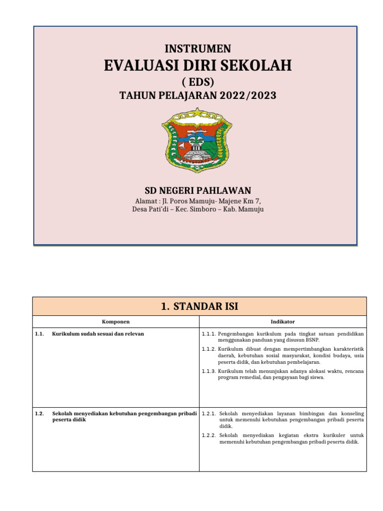 Contoh Eds Sekolah Dasar | PDF