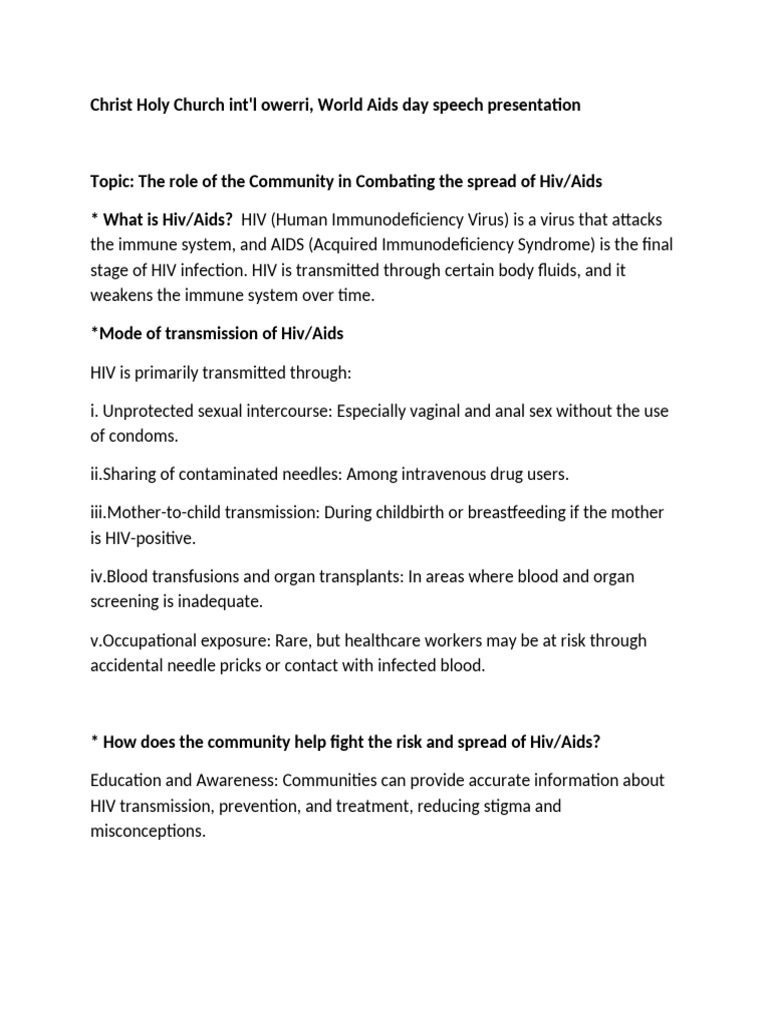 Community Role in HIV/AIDS Awareness | PDF | Hiv/Aids | Hiv
